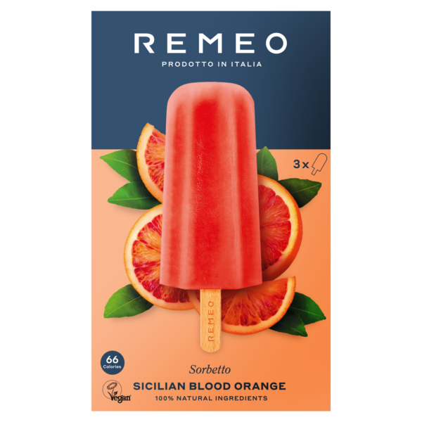 Sicilian Blood Orange Sorbetto 3x70g | Remeo Gelato